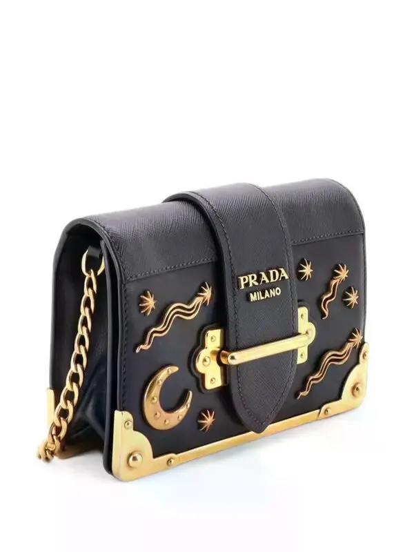 Prada Cahier Embellished Leather Small Crossbody Bag