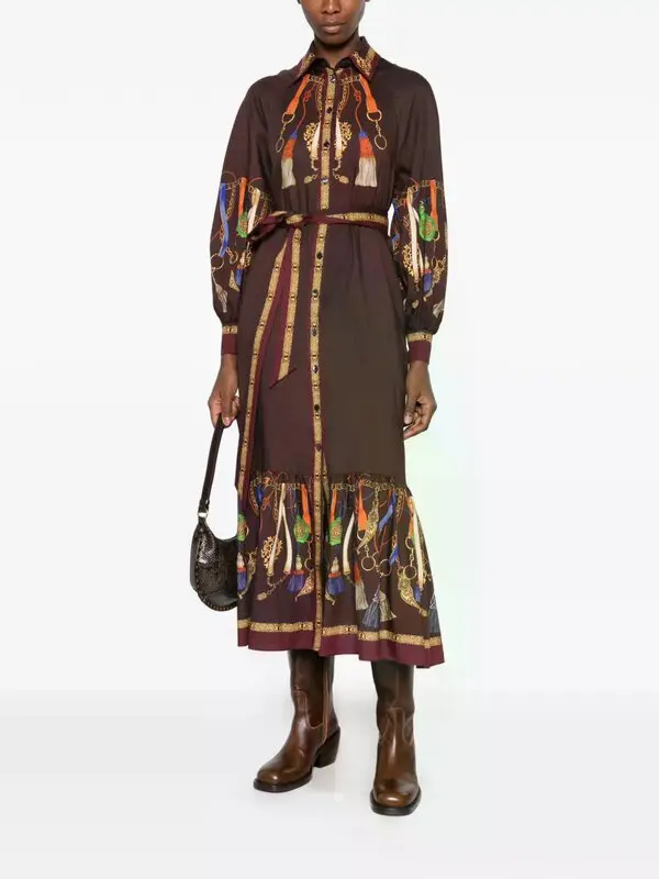 Etro Tassel-print Belted Dress