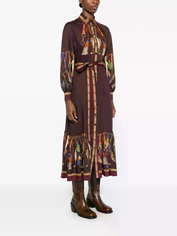 Etro Tassel-print Belted Dress