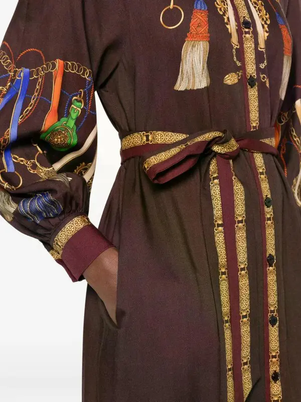 Etro Tassel-print Belted Dress