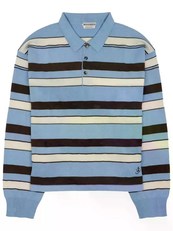 JW Anderson Striped Long-sleeve Polo Shirt