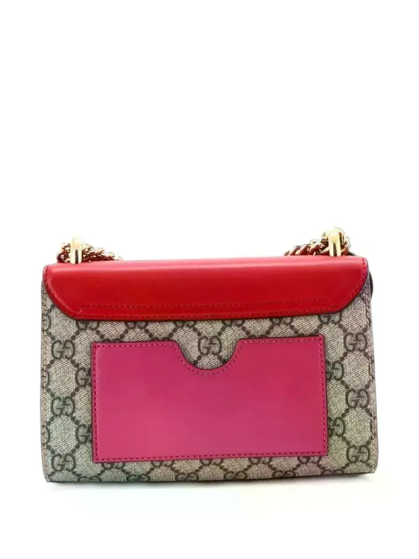 Gucci Padlock Shoulder Bag Gg Coated Canvas And Leather Small Crossbody Bag - Red