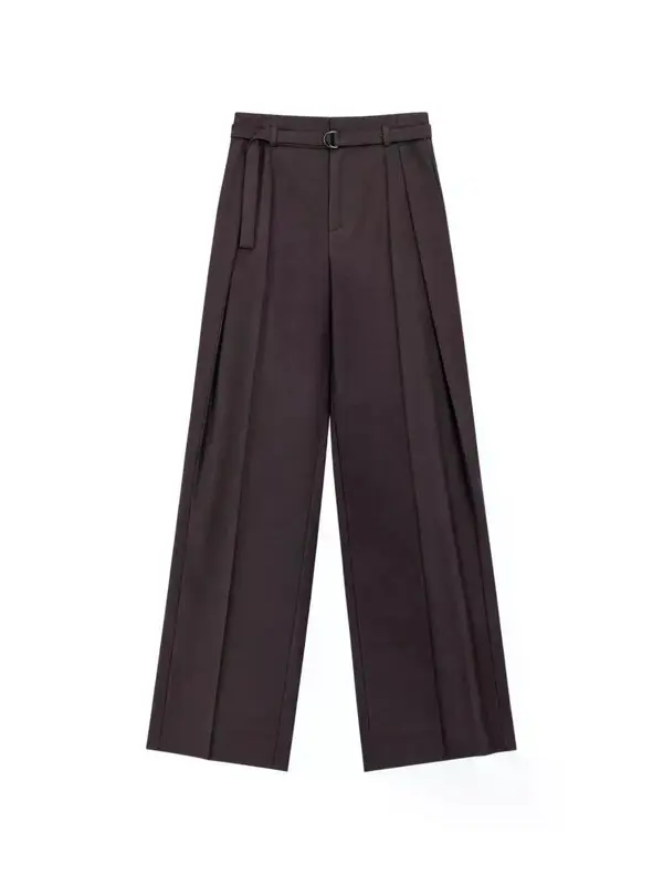 SOLOTRE Belted Pleated Trousers