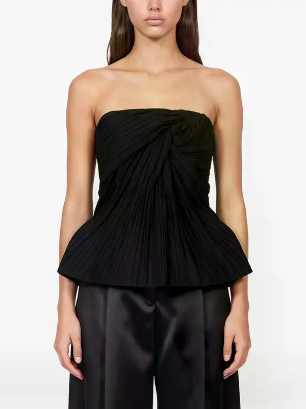 ISABEL SANCHIS Damea Pleated Peplum Top