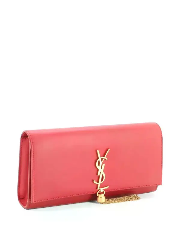 Saint Laurent Classic Monogram Tassel Leather Long Clutch Bag