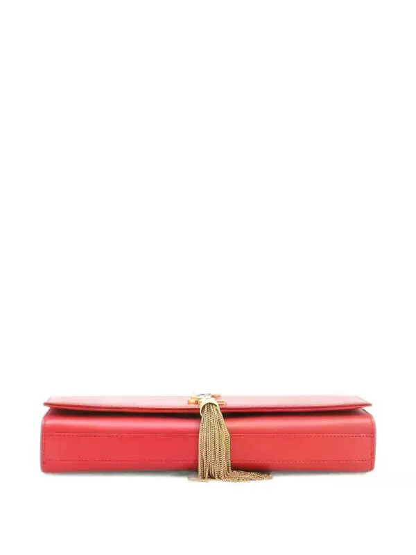 Saint Laurent Classic Monogram Tassel Leather Long Clutch Bag