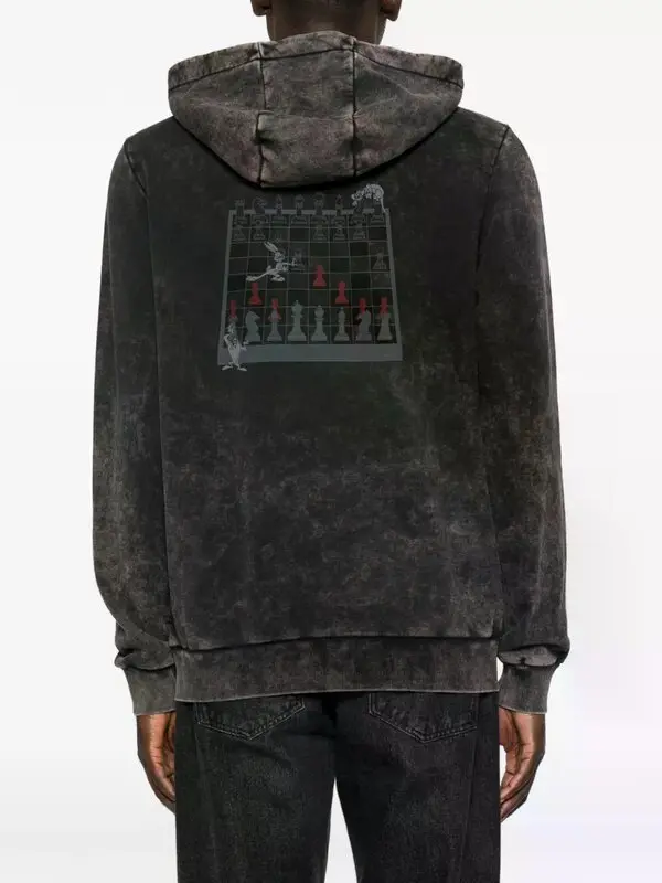 Iceberg Acid-wash Logo-patch Hoodie