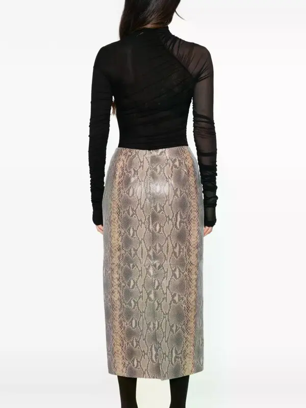 AMAZUIN Ruched Semi-sheer T-shirt