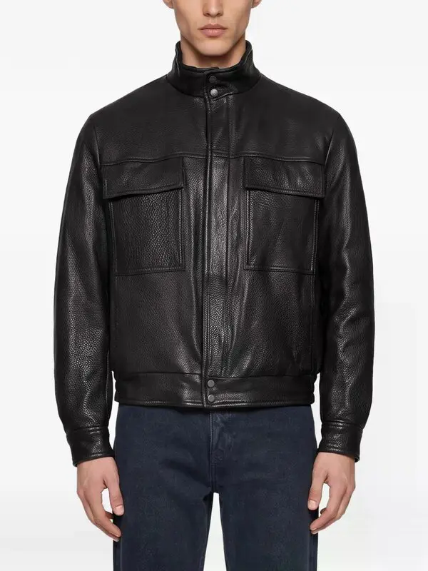 SALVATORE SANTORO Grained-leather Jacket