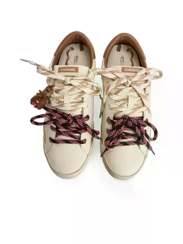 CRIME LONDON Sneakerina Distressed-effect Charm-detail Sneakers