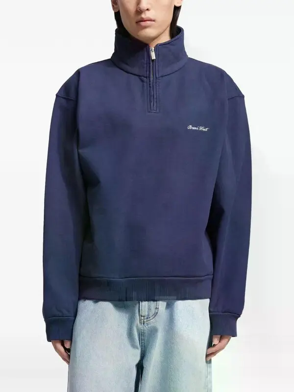 BRAM’S FRUIT Logo-embroidered Half-zip Sweater