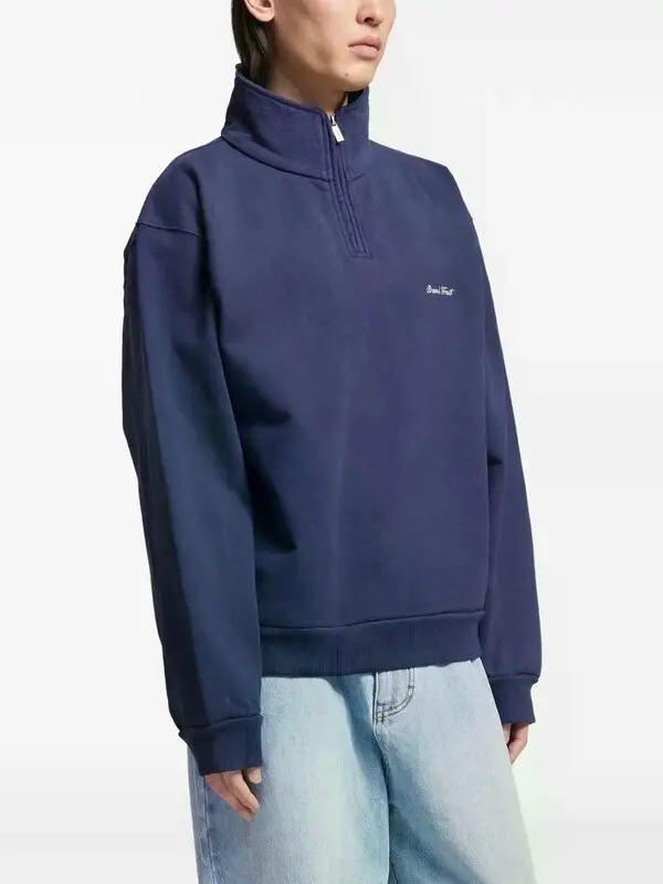BRAM’S FRUIT Logo-embroidered Half-zip Sweater