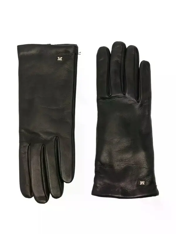 Max Mara Logo-plaque Leather Gloves