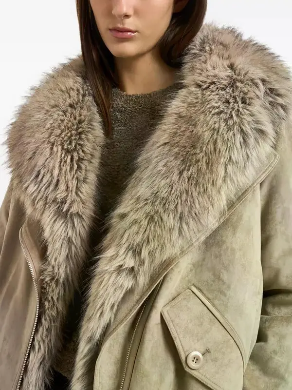 VALENTINI Faux-fur Trim Drawstring Coat