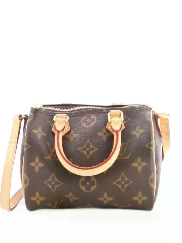 LOUIS VUITTON Speedy Bandouliere Bag Monogram Canvas Nano Crossbody Bag - Brown
