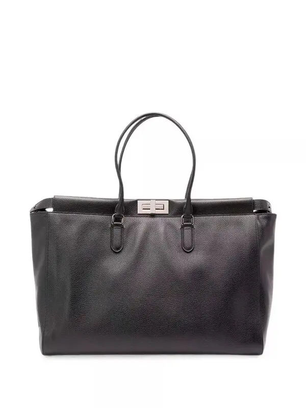Fendi Large Peekaboo Grained Leather Tote Bag