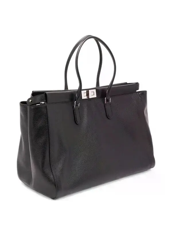 Fendi Large Peekaboo Grained Leather Tote Bag