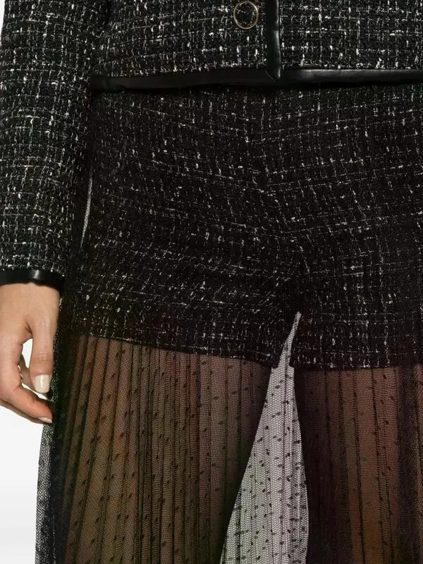 TWINSET Bouclé Tulle-overlay Short