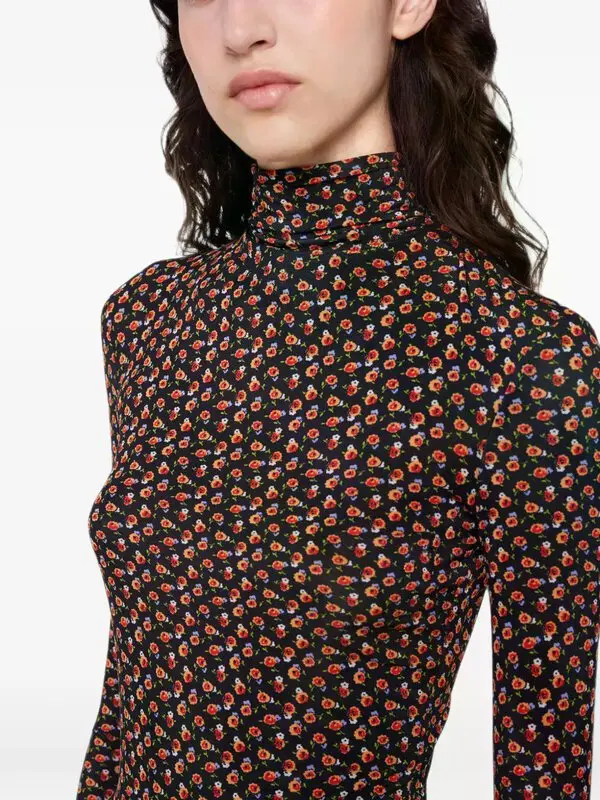 Rabanne Long Sleeved Top In Liberty Print Second Skin Jersey