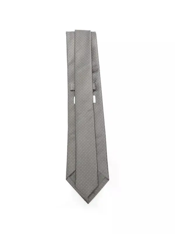 ERRICO FORMICOLA Polka-dot Silk Tie - Grey