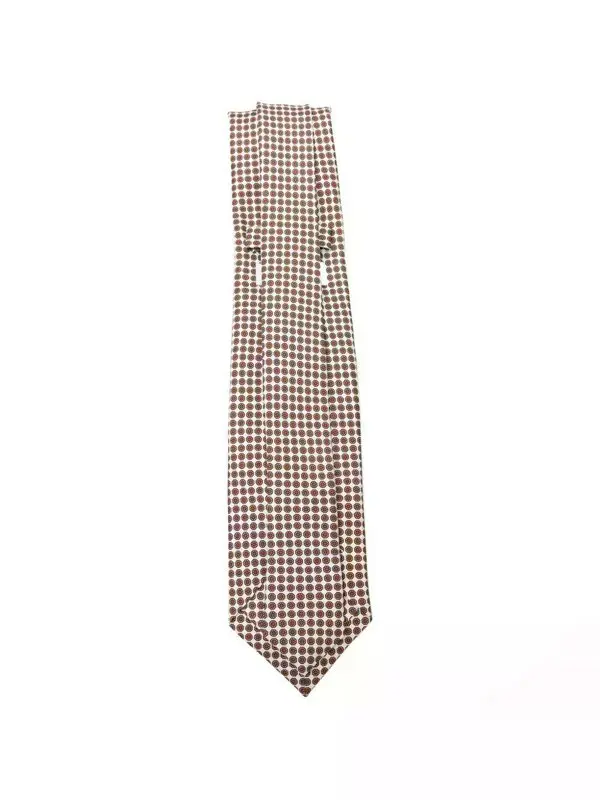 ERRICO FORMICOLA Geometric-print Silk Tie - Neutrals
