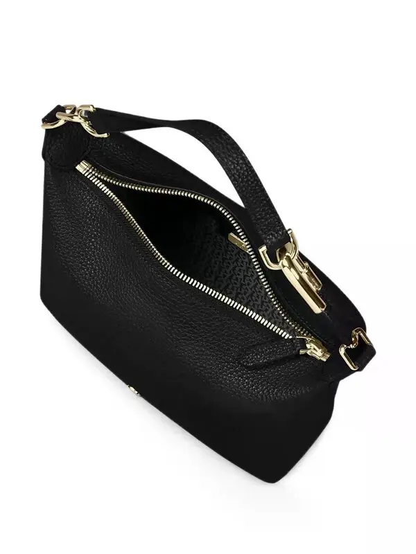 AIGNER Karabiner Pebbled Leather Shoulder Bag