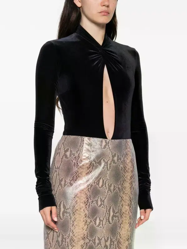 AMAZUIN Twist-detail Cut-out Bodysuit