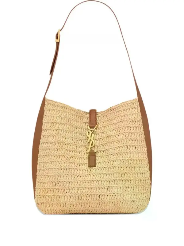 Saint Laurent Small Le 5 À 7 Raffia Shoulder Bag
