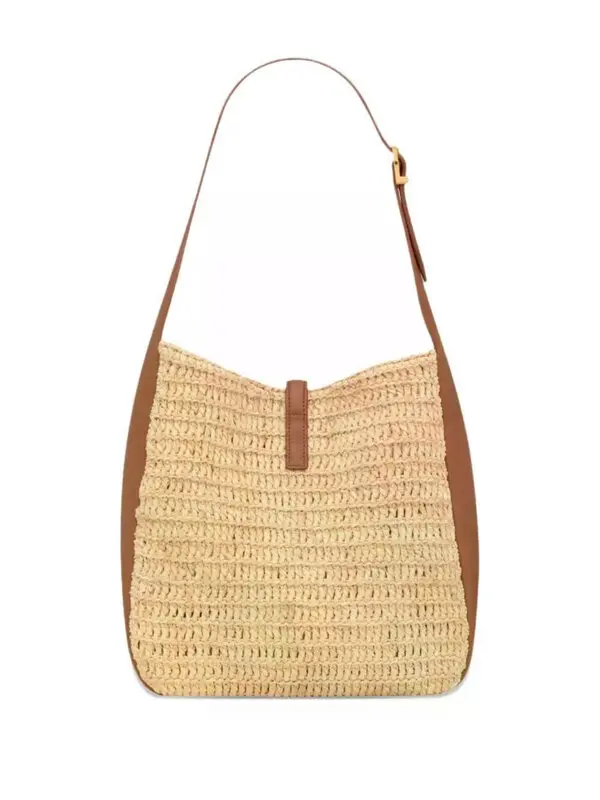 Saint Laurent Small Le 5 À 7 Raffia Shoulder Bag