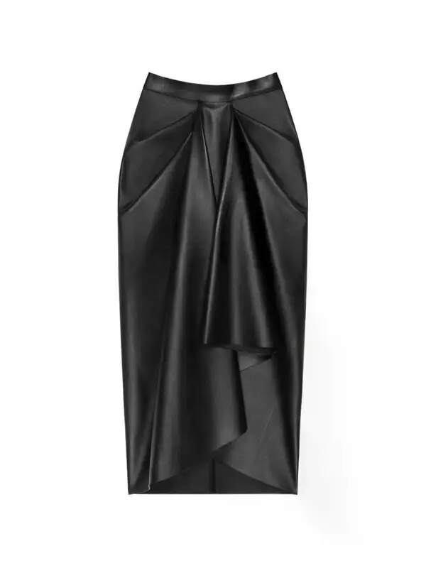 Givenchy Draped Midi Skirt In Nappa Leather