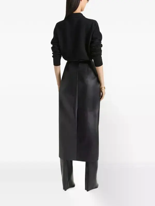 Givenchy Draped Midi Skirt In Nappa Leather
