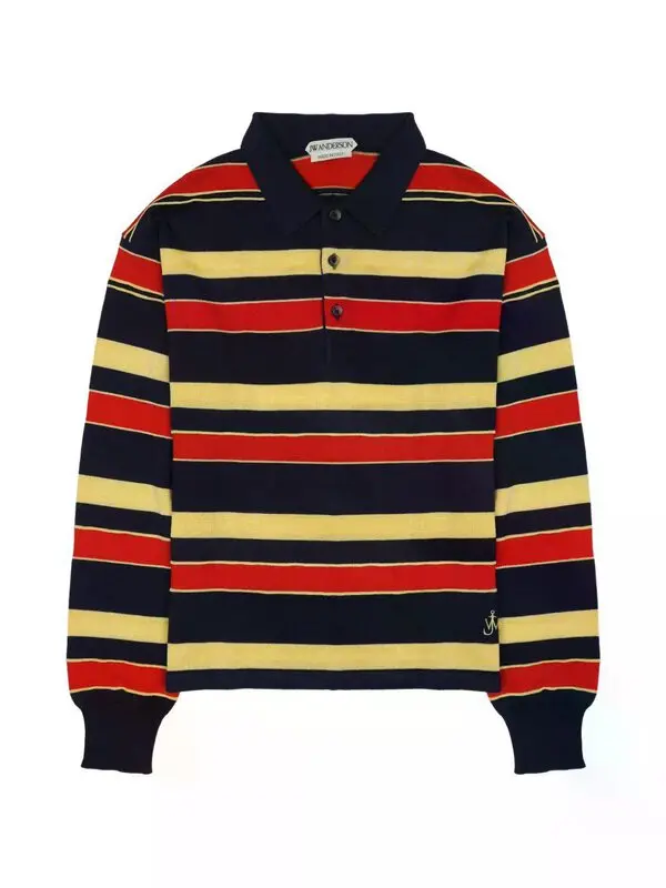 JW Anderson Striped Long-sleeve Polo Shirt
