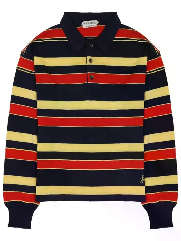 JW Anderson Striped Long-sleeve Polo Shirt