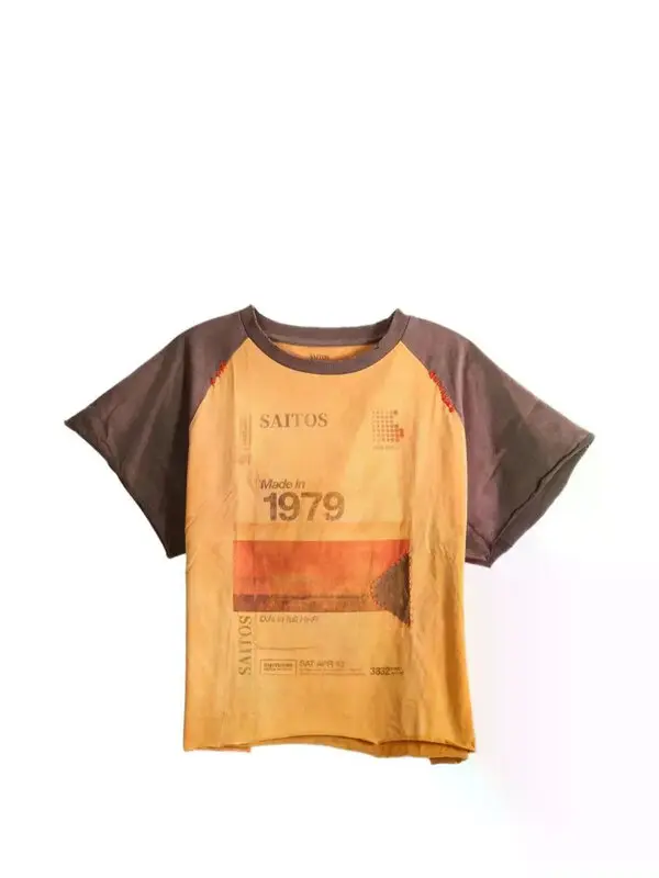 SAITOS Graphic-print Raglan-sleeve T-shirt