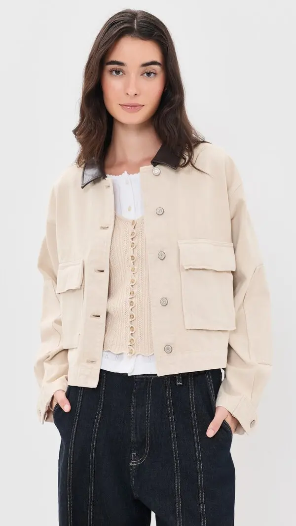 Z Supply Rey Cropped Jacket - Soapstone