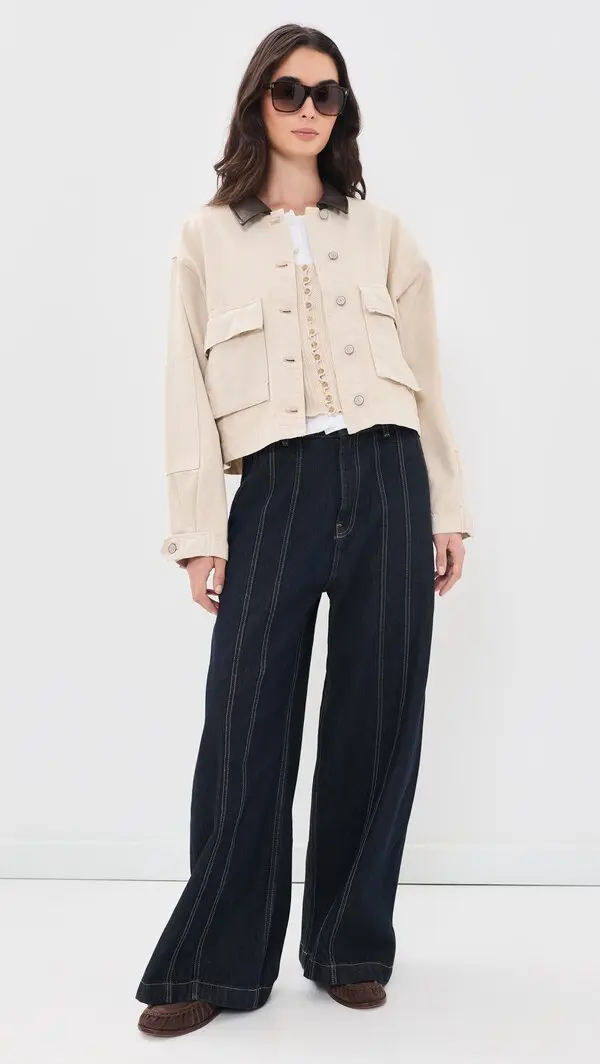 Z Supply Rey Cropped Jacket - Soapstone