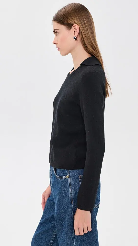 Vince High V Neck Polo