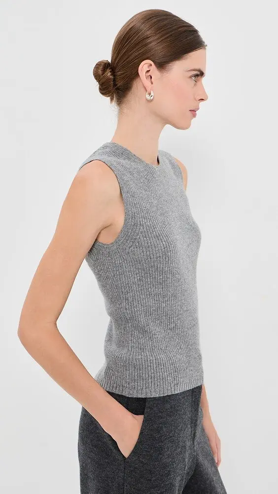Veronica Beard Crewneck Sid Cashmere Pullover Tank
