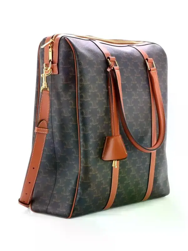 Celine Boston Bag Triomphe Coated Canvas Vertical Handbag