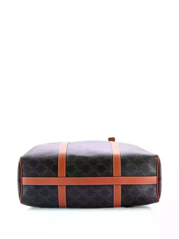 Celine Boston Bag Triomphe Coated Canvas Vertical Handbag
