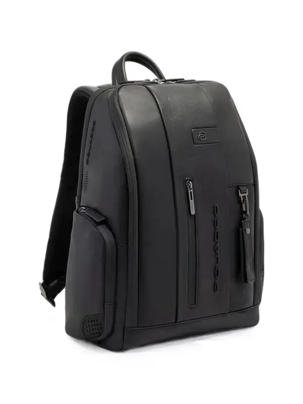 PIQUADRO Logo-embossed Leather Backpack