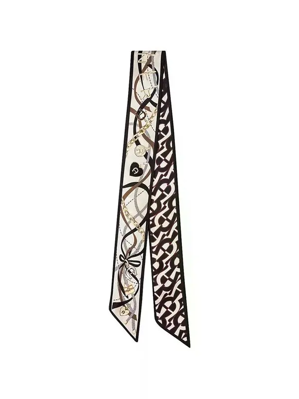 AIGNER Monogram-print Silk Scarf