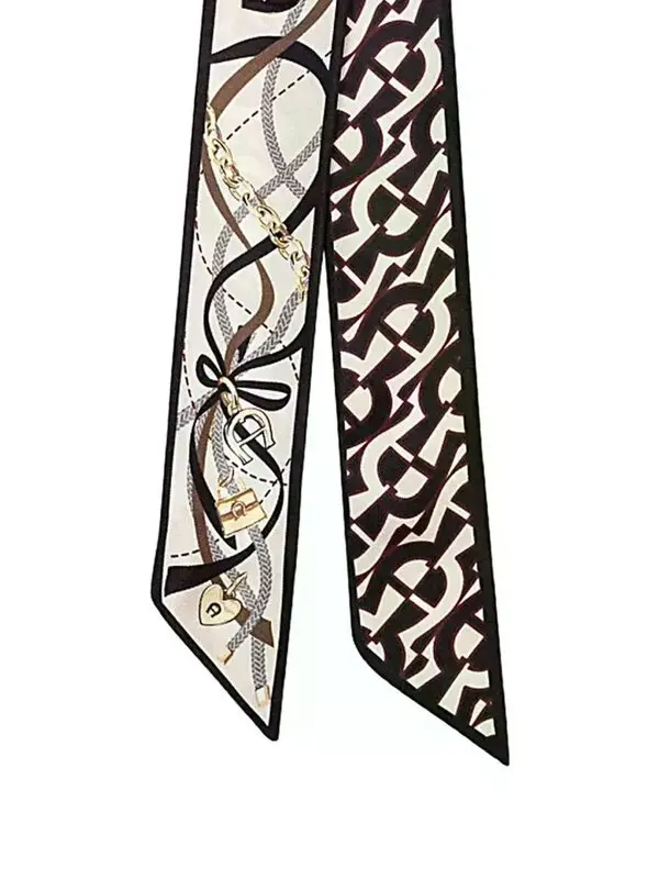 AIGNER Monogram-print Silk Scarf