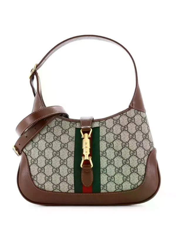 Gucci Jackie 1961 Gg Coated Canvas Small Hobo Bag - Brown