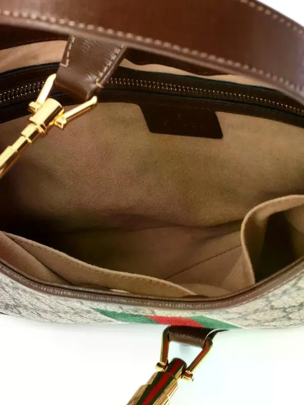 Gucci Jackie 1961 Gg Coated Canvas Small Hobo Bag