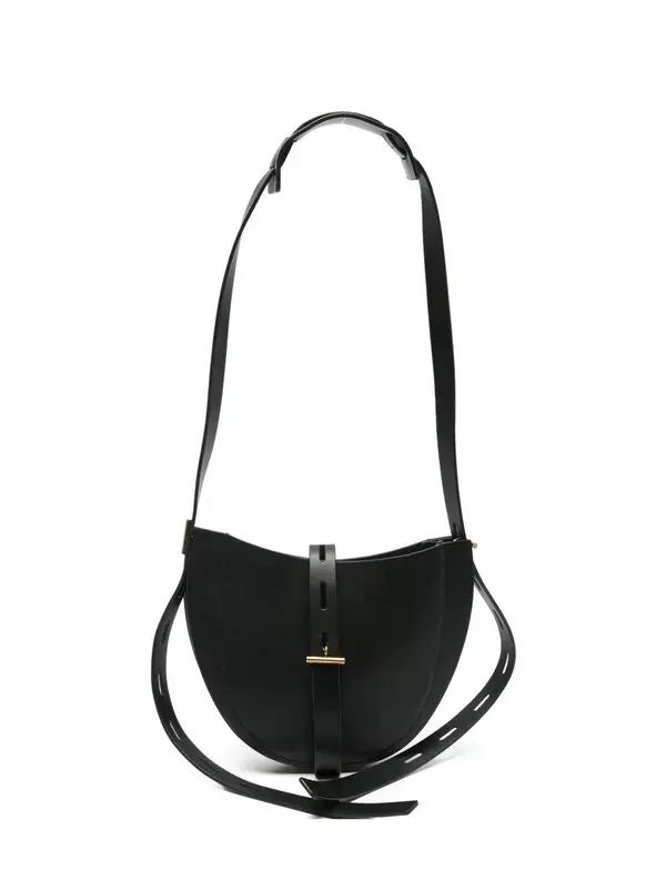 MINOBOSSI Lilly Curved Leather Shoulder Bag - Black
