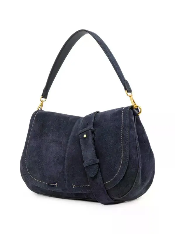 GIANNI CHIARINI Helena Round Calf Suede Large Shoulder Bag
