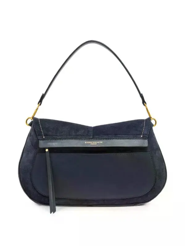 GIANNI CHIARINI Helena Round Calf Suede Large Shoulder Bag