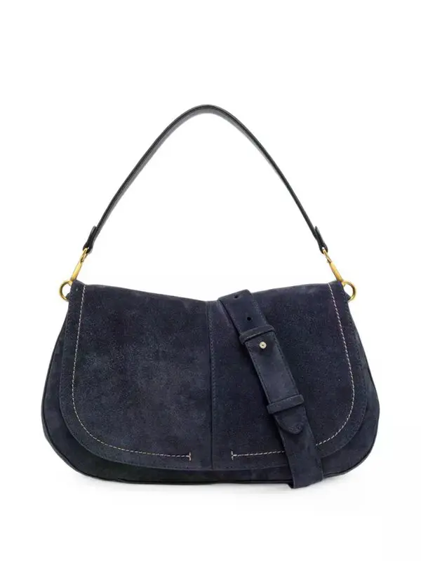 GIANNI CHIARINI Helena Round Calf Suede Large Shoulder Bag