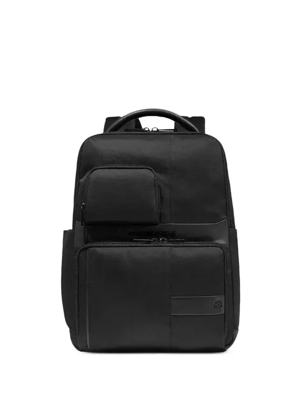PIQUADRO Logo-plaque Panelled Backpack - Black